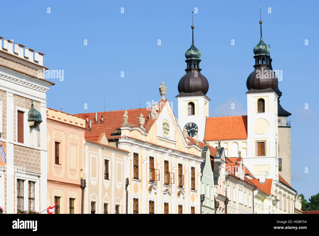 Telc (Teltsch): Zacharia's Square and Jakob's church, , Vysocina ...