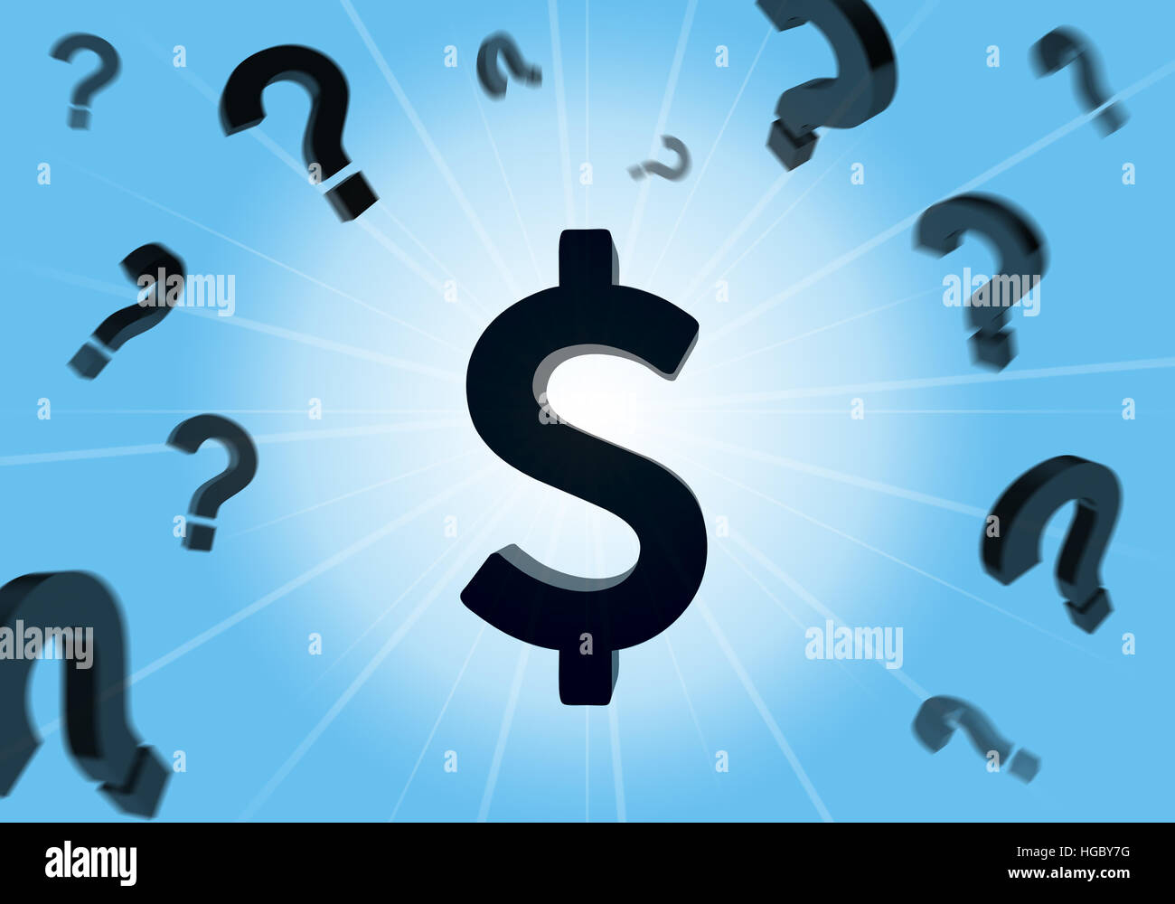 Dollar, Question mark, 3D illustration Stock Photo - Alamy
