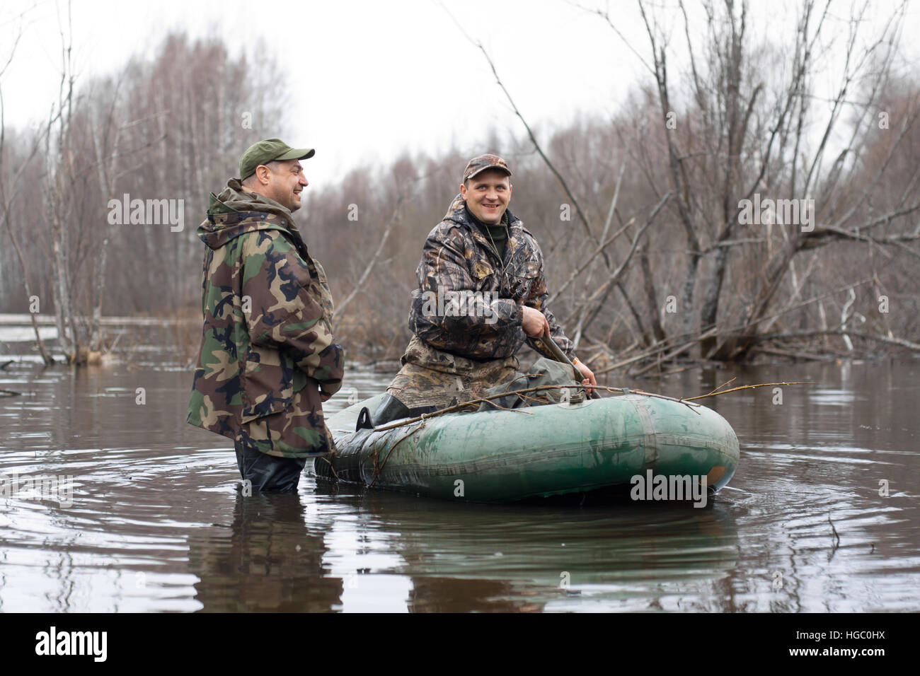 hunters put stuffed ducks Stock Photo - Alamy