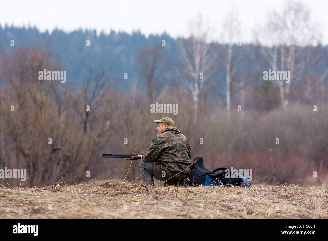 hunter waiting game on the field hunter waiting game on the field Stock ...