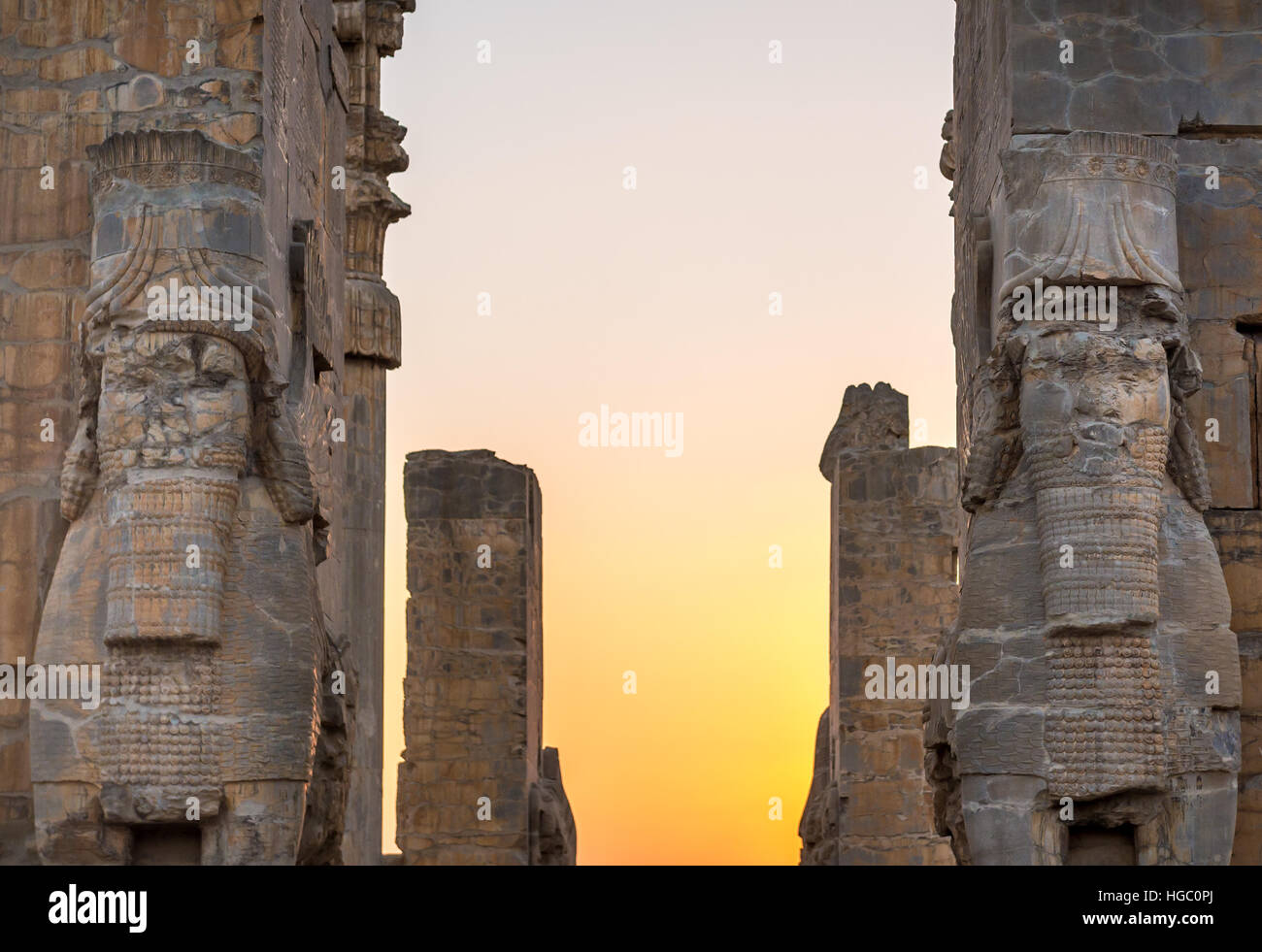 Ruins of the Gate of All Nations, part of Persepolis ancient city of ...