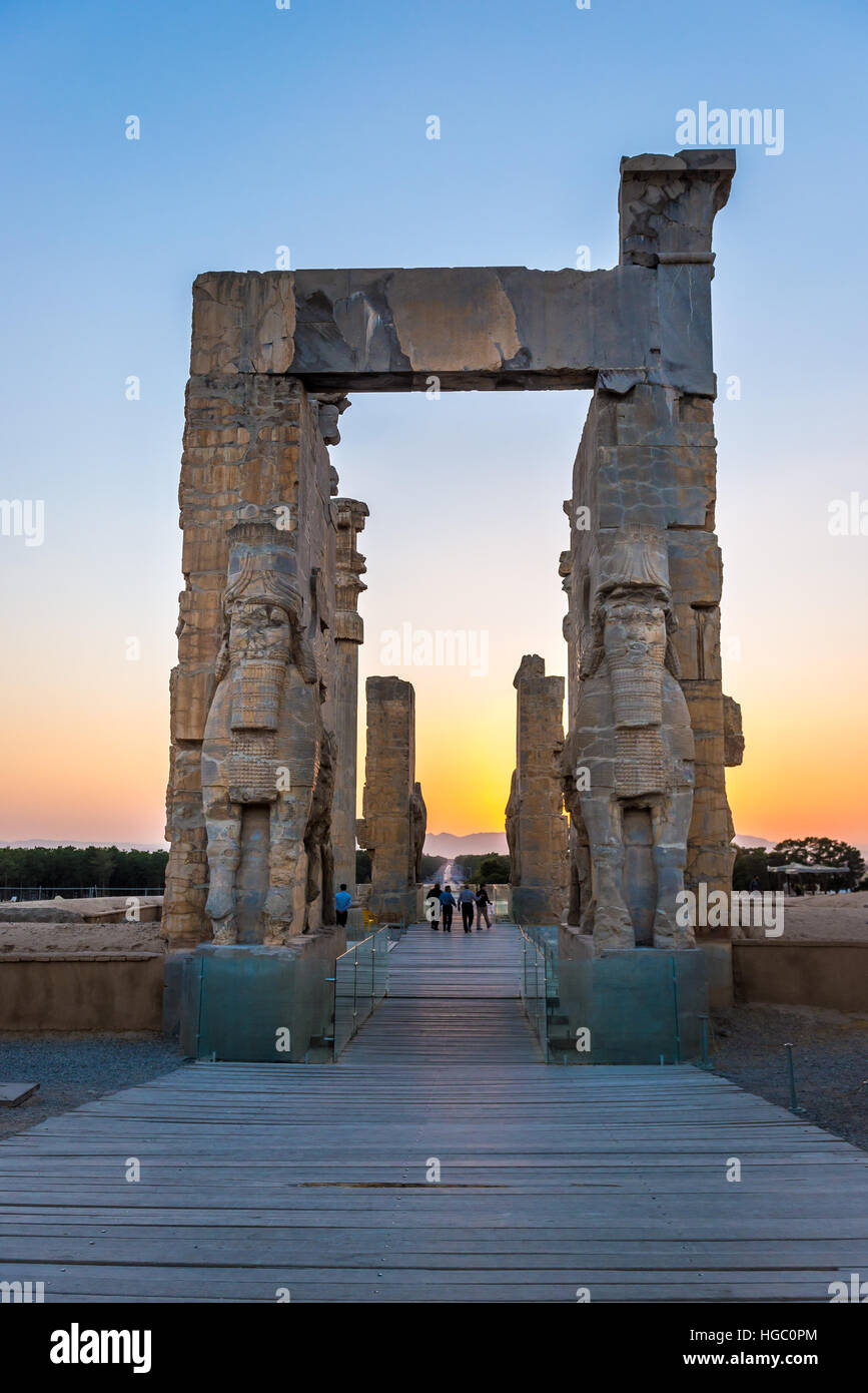 Ruins of the Gate of All Nations, part of Persepolis ancient city of ...