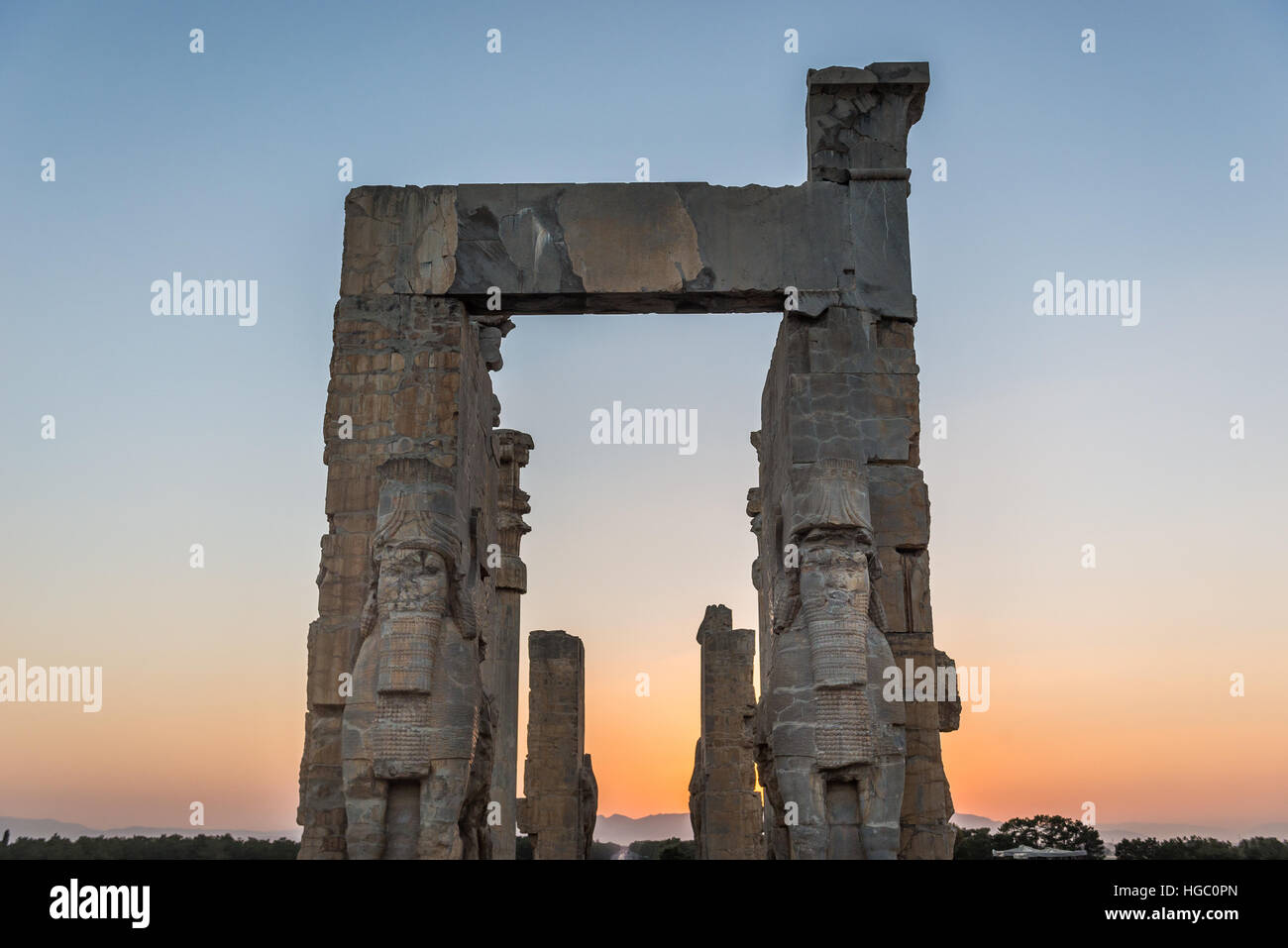 Ruins of the Gate of All Nations, part of Persepolis ancient city of ...
