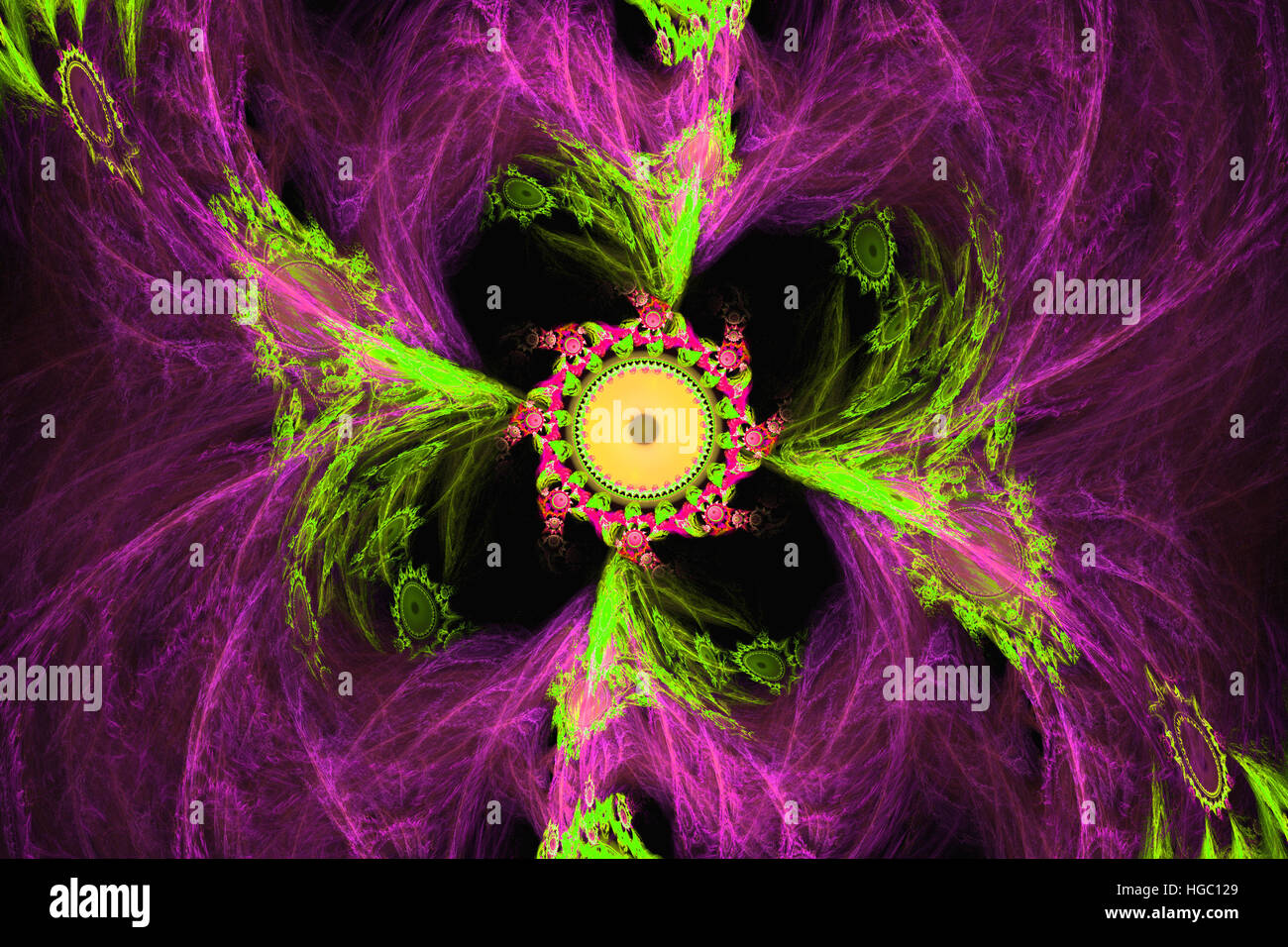 Perfection in geometry. Beautiful fractal frequency shapes Illustration ...
