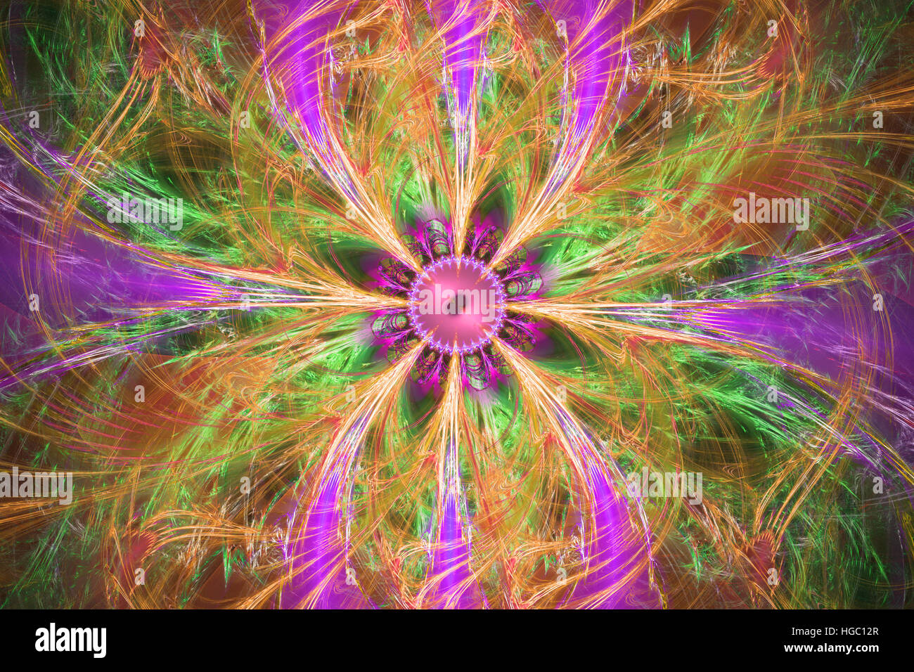 Perfection in geometry. Beautiful fractal frequency shapes Illustration ...