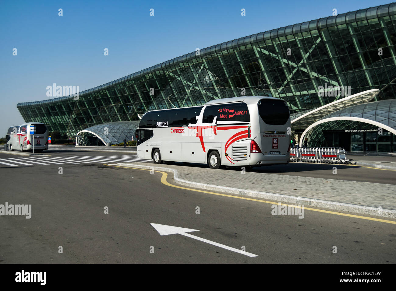 Shuttle bus at Heydar Aliyev International Airport in Baku, Azerbaijan ...