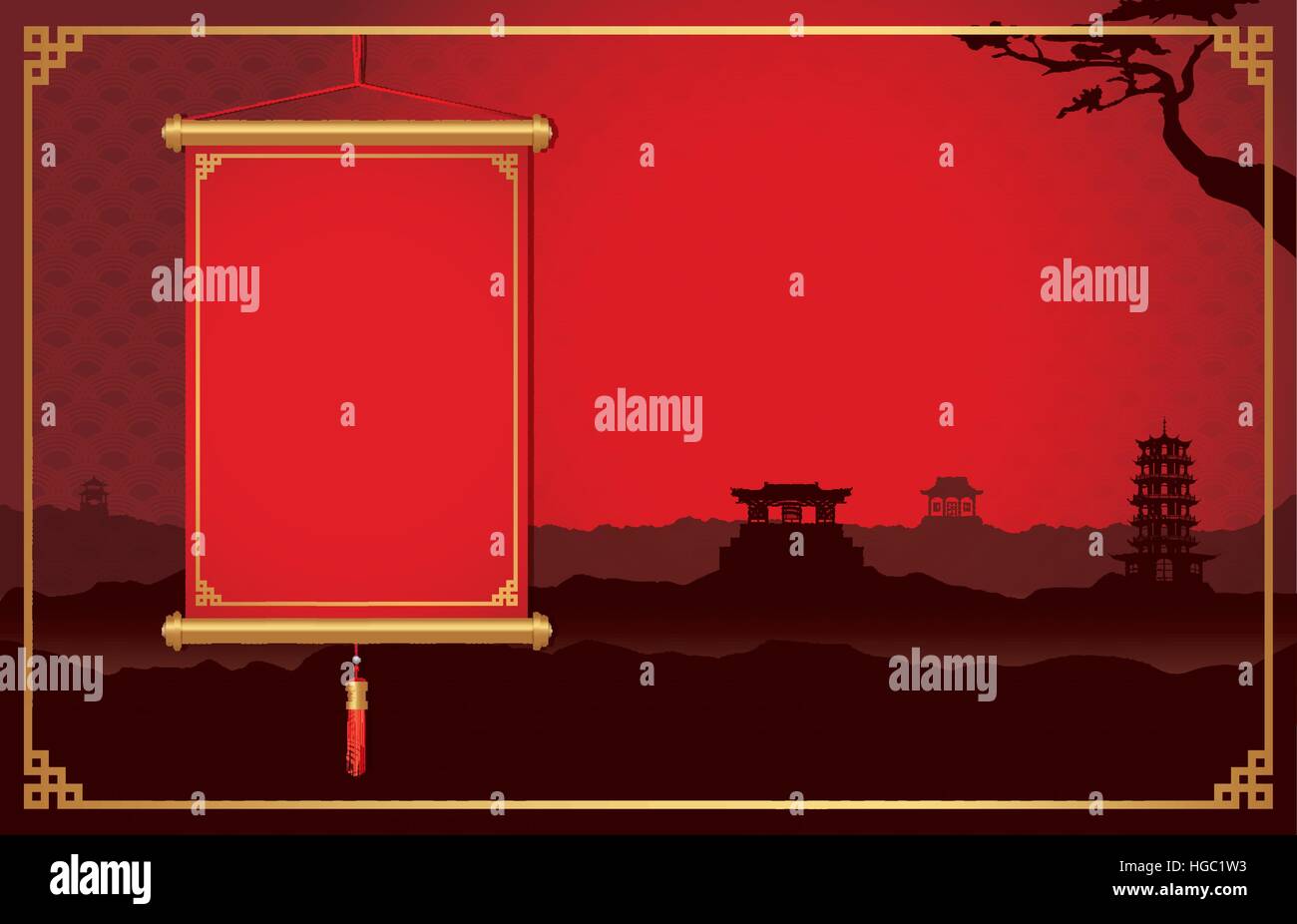 Chinese hanging on China scene background Stock Vector Image & Art - Alamy