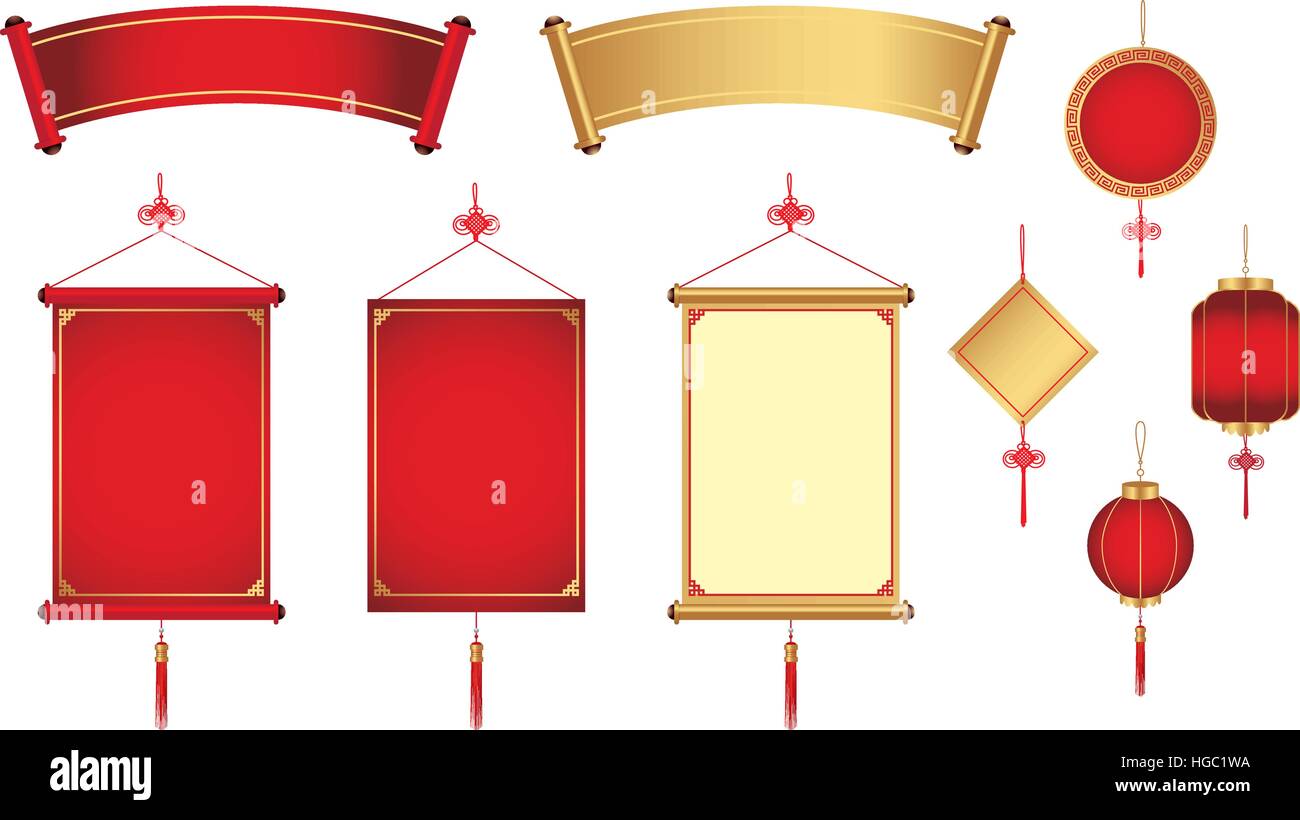 Chinese hanging and banner for graphic element Stock Vector Image & Art ...