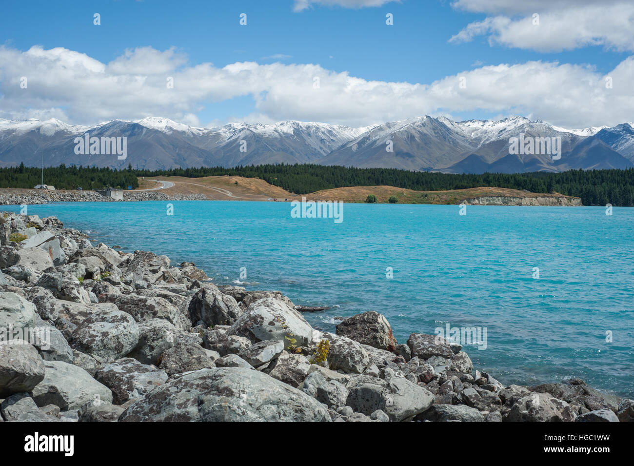 Lake Tekapo, MacKenzie District, Canterbury, New Zealand Stock Photo ...