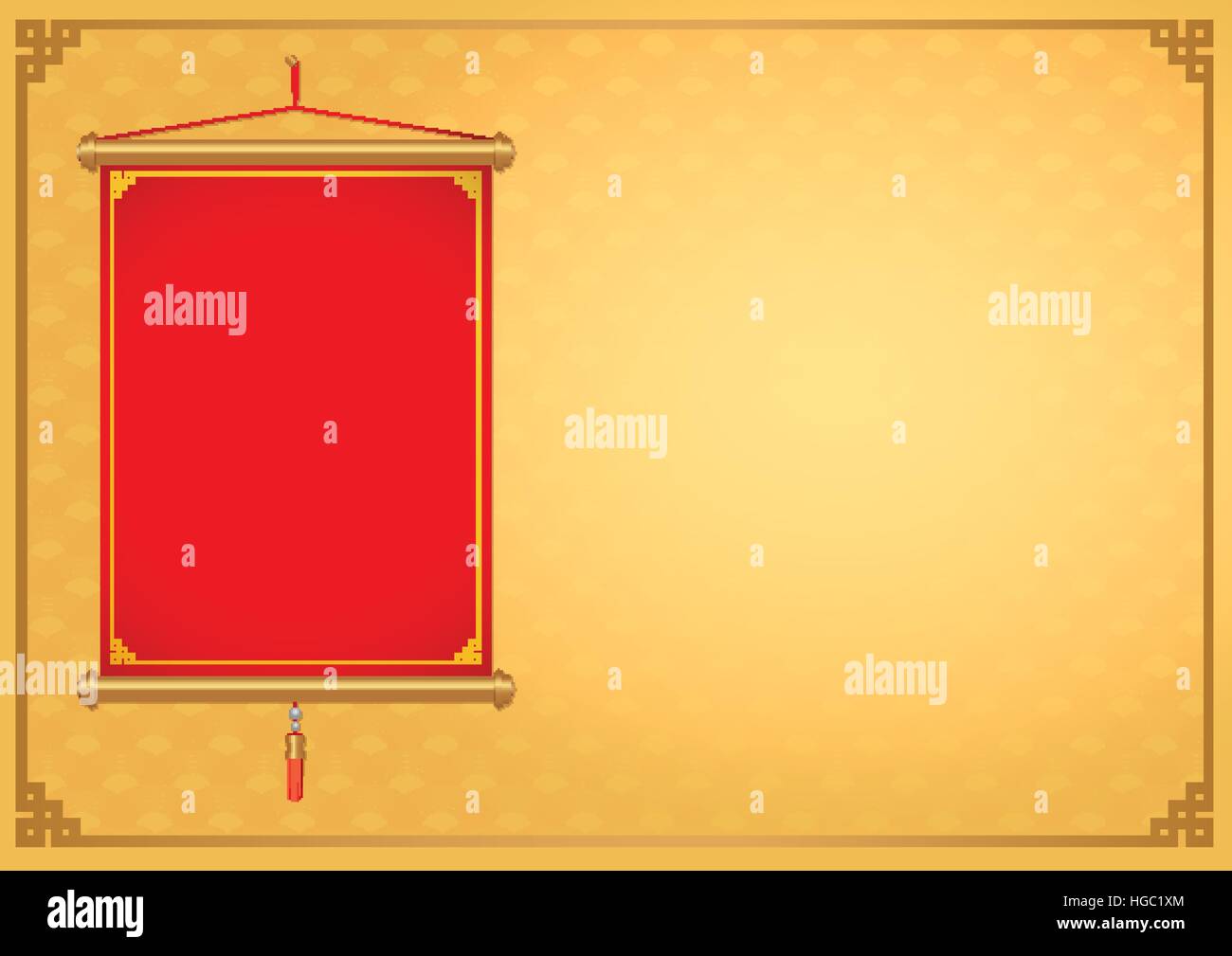 Chinese hanging on gold background Stock Vector Image & Art - Alamy