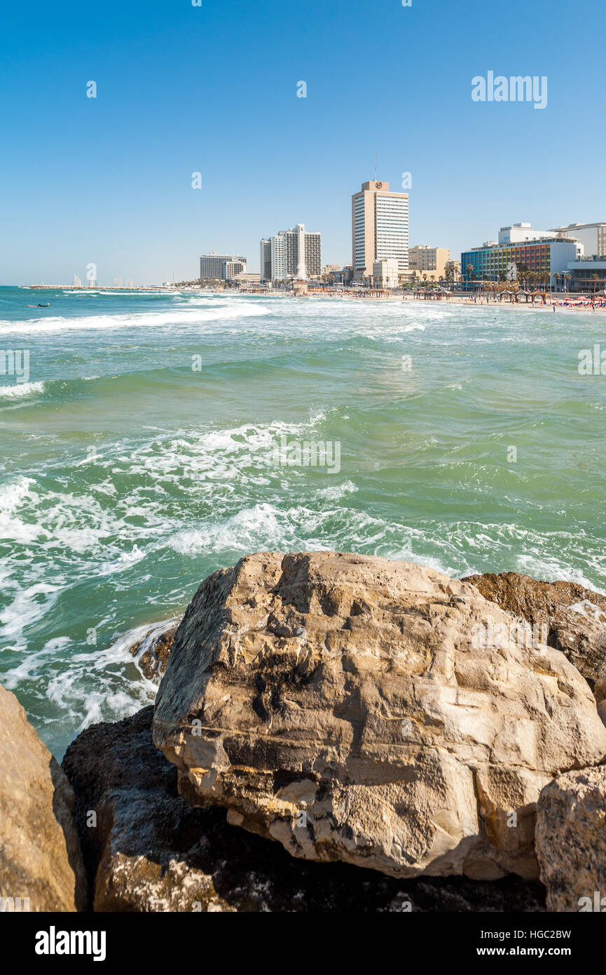 Israel, Tel Aviv-Yafo, cityscape, beach, sea Stock Photo - Alamy