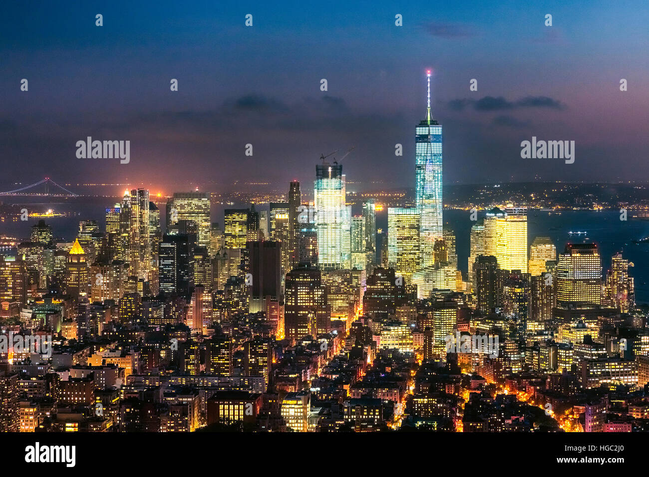 Modern city in america night hi-res stock photography and images - Alamy