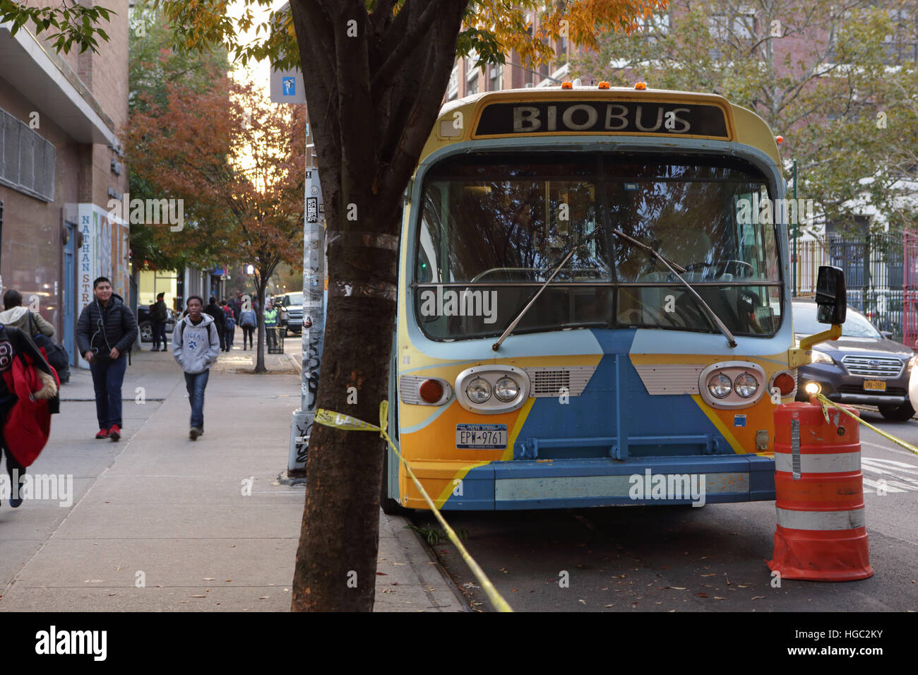 The Biobus parked outside PS 140 Nathan Straus public school on ...
