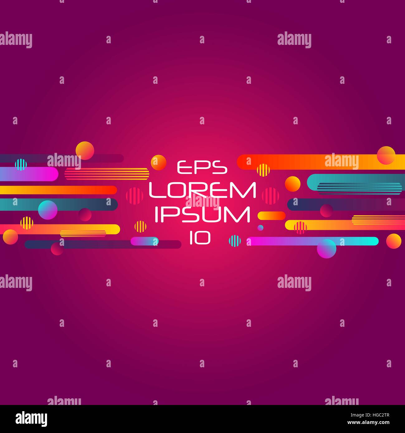 Abstract retro background with horizontal multicolored geometric shapes ...