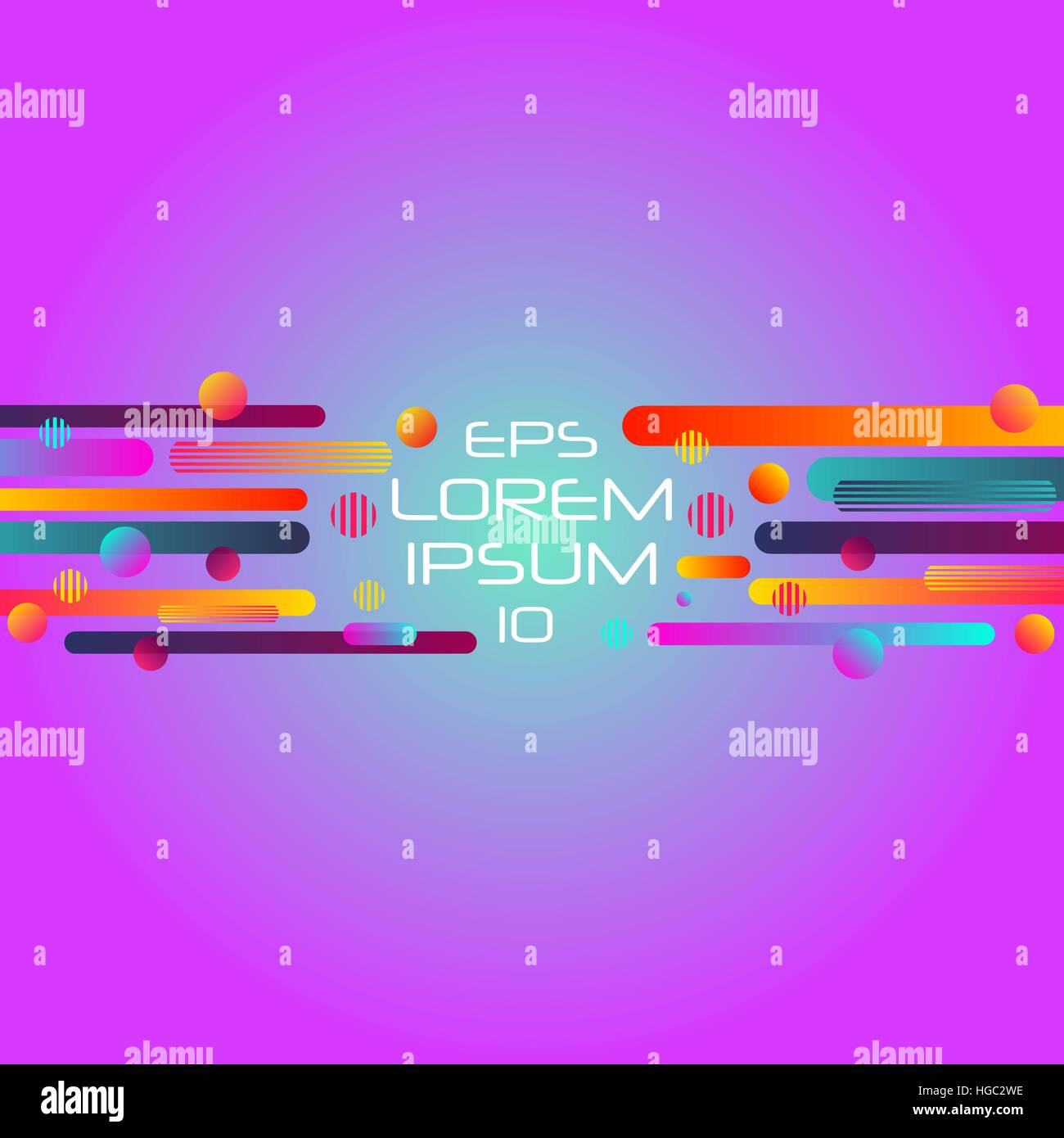 Abstract retro background with horizontal multicolored geometric shapes ...