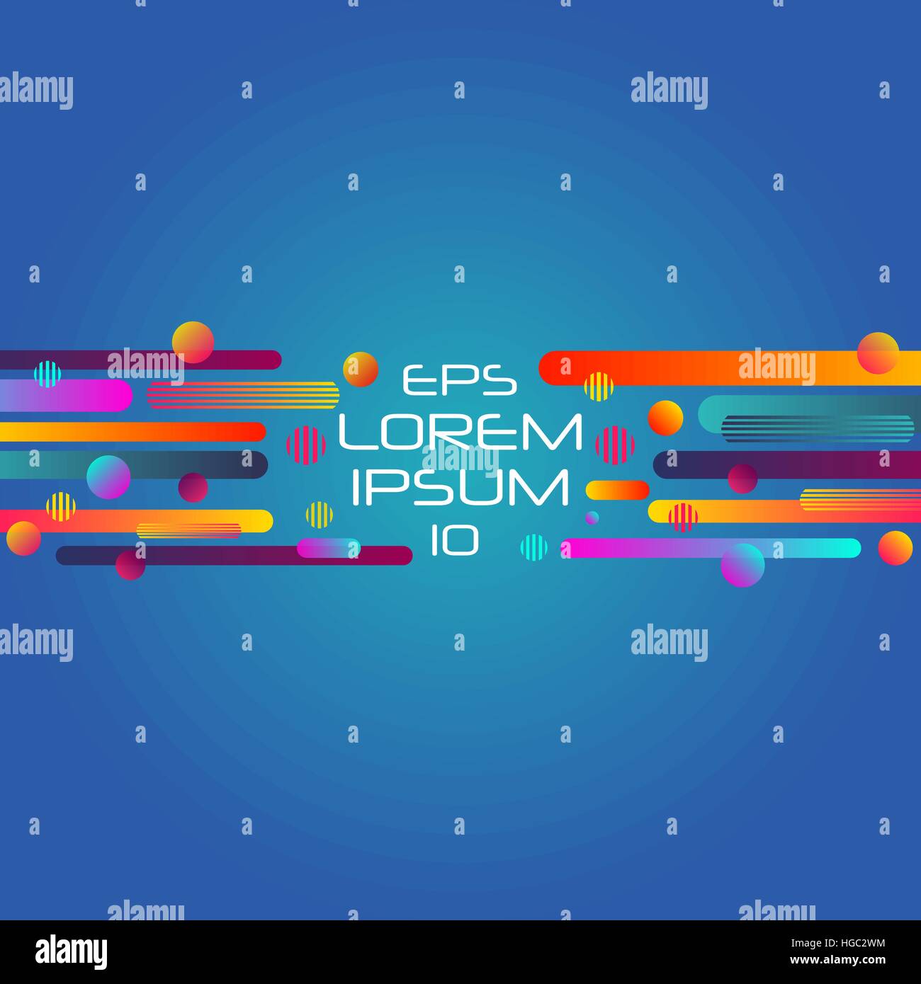 Abstract retro background with horizontal multicolored geometric shapes ...