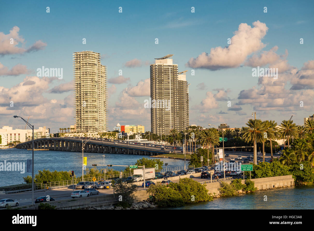 Modern condominium Towers along Miami Beach Waterfront Stock Photo - Alamy