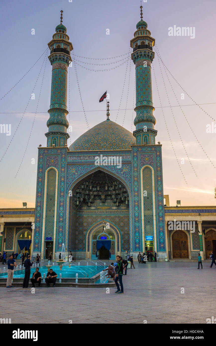 Courtyard of Fatima Masumeh Shrine, Shiah Islam holy place in Qom city ...
