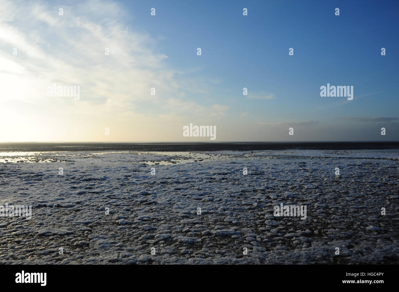 Land fast sea ice blocks lying sand foreground view hi-res stock ...