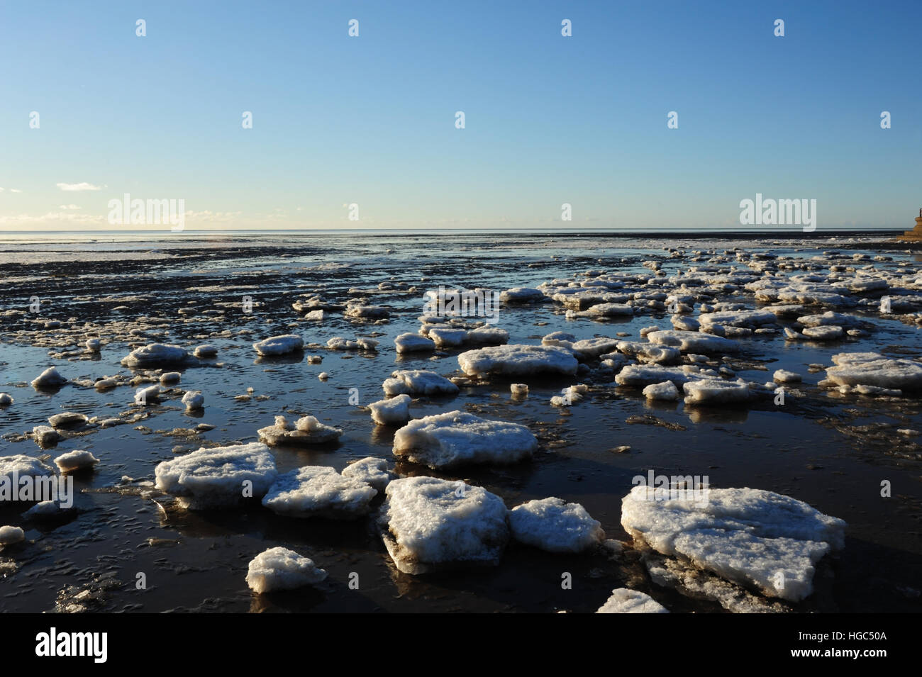 Land fast sea ice lying sand background view hi-res stock photography ...
