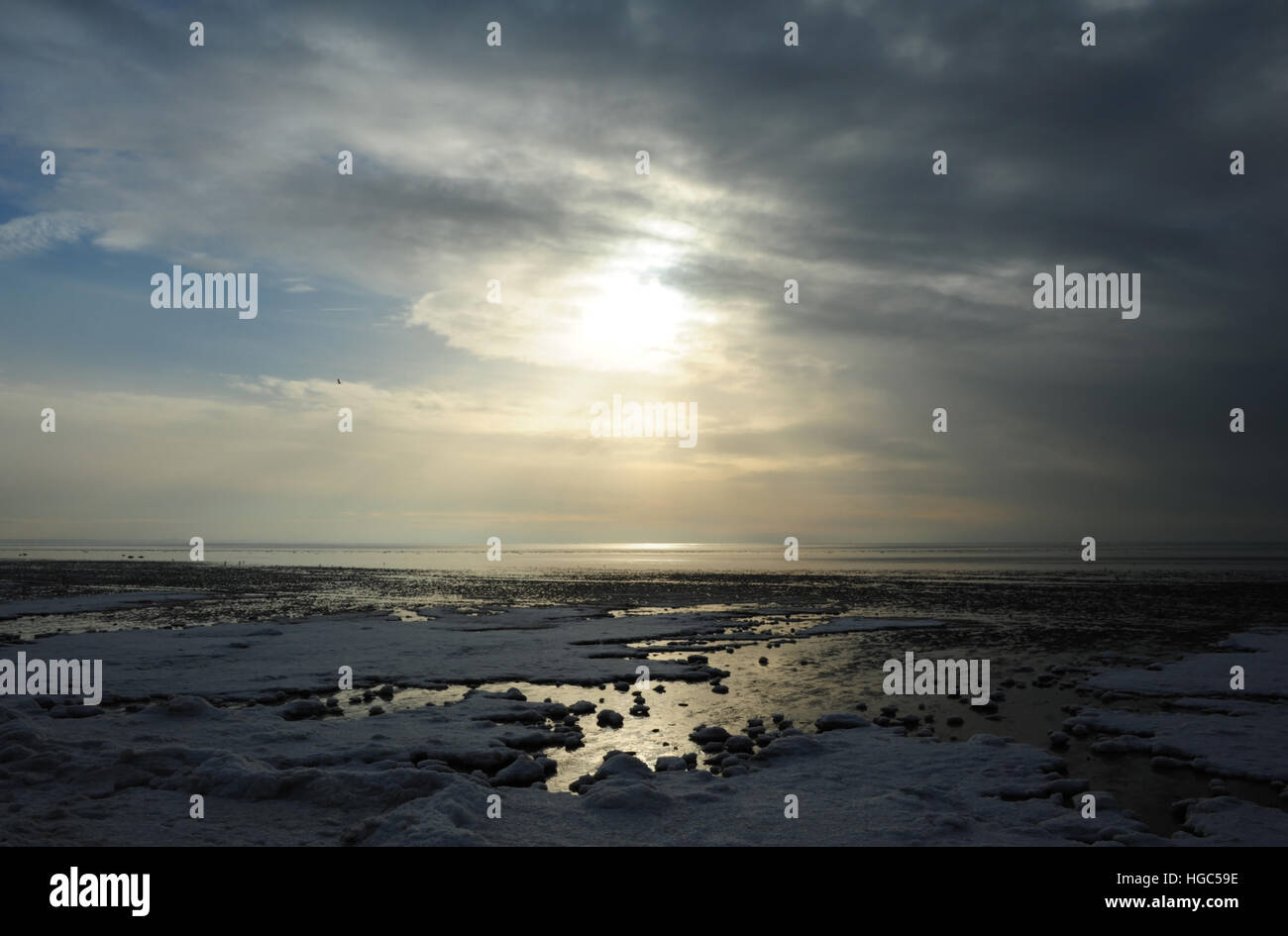 Land fast sea ice lying sand background view hi-res stock photography ...