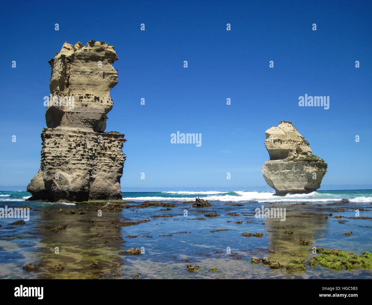 Two rock of the twelve apostles on the great ocean road in Australia on ...
