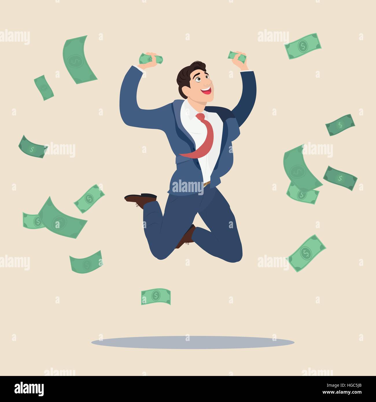 Businessman happy money Stock Vector Images - Alamy
