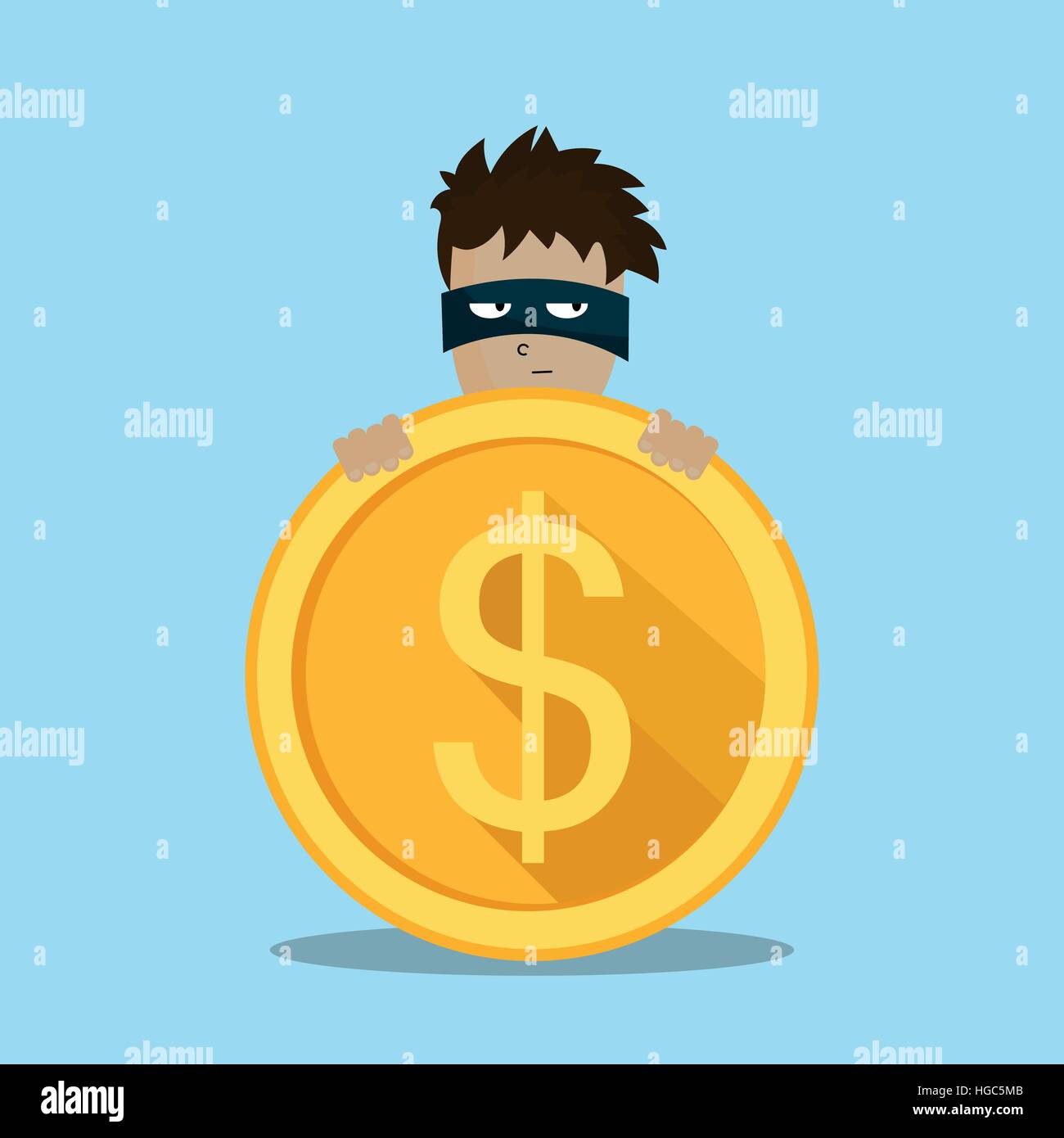 Criminal in mask holding Stock Vector Images - Alamy