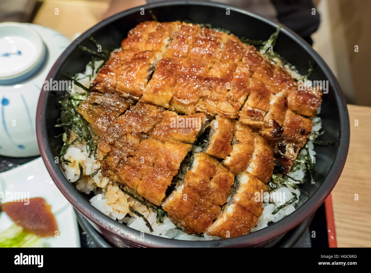 Delicious Japanese style Grill Eel fish rice ate at Nara, Japan Stock ...