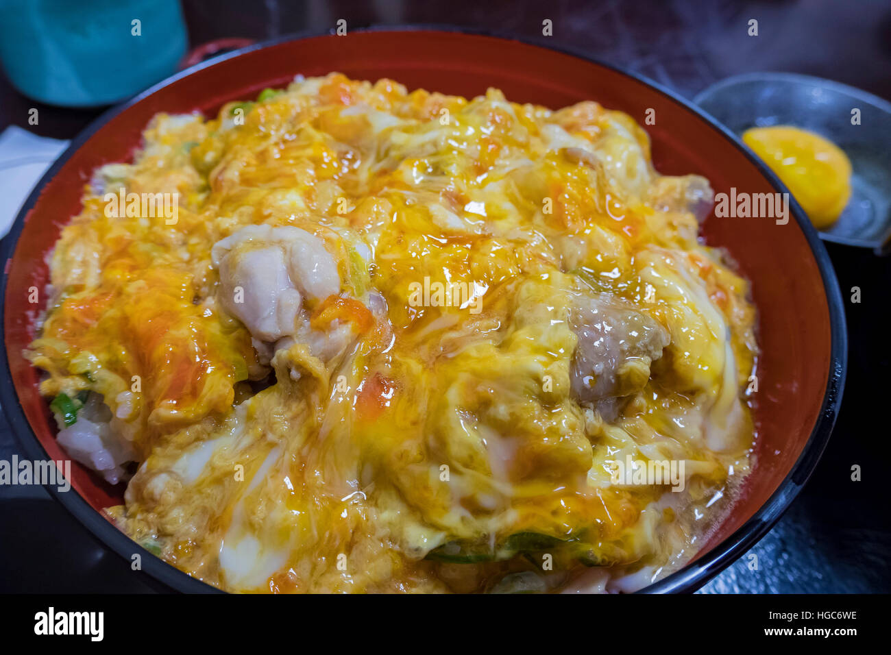 Delicious Japanese style Oya Ko Donburi ate at Nara, Japan Stock Photo ...