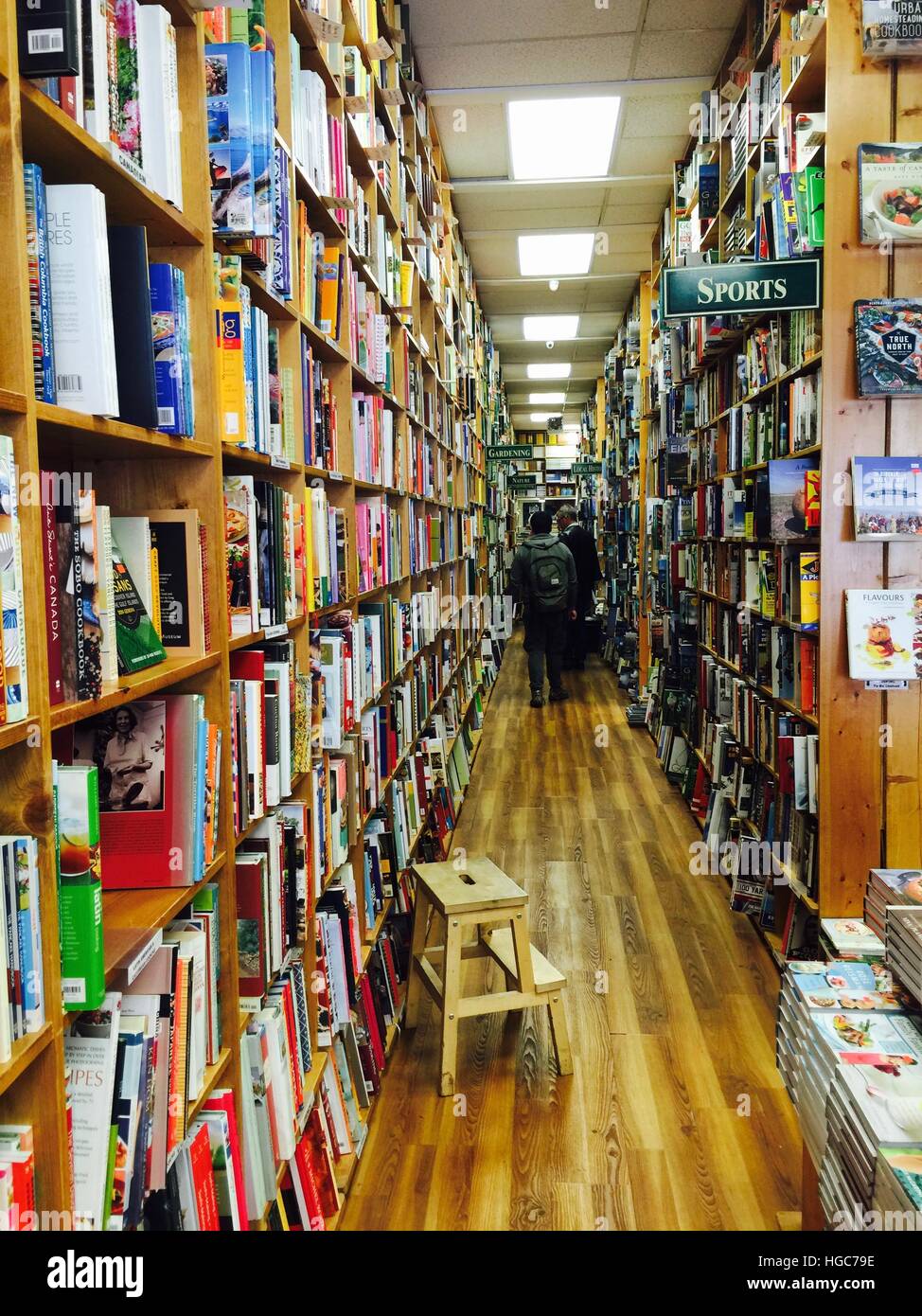 Library, bookshop in Victoria, Vancouver Island Stock Photo - Alamy