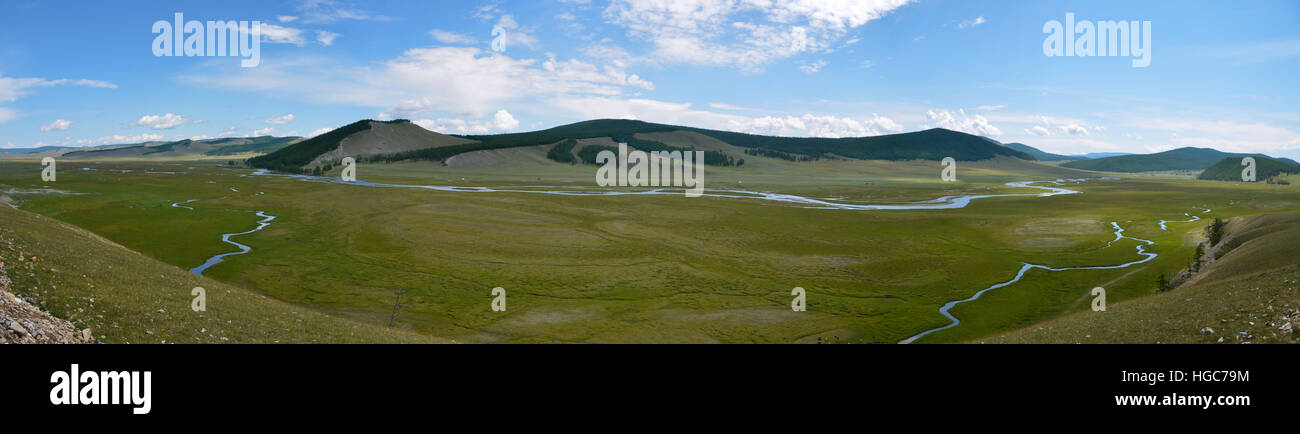 Panoramic view of the area before getting into Khatgal Stock Photo - Alamy