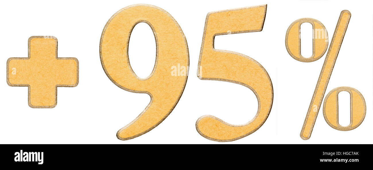 Percent Benefits Plus 95 Ninety Five Percent Numerals Isolated On