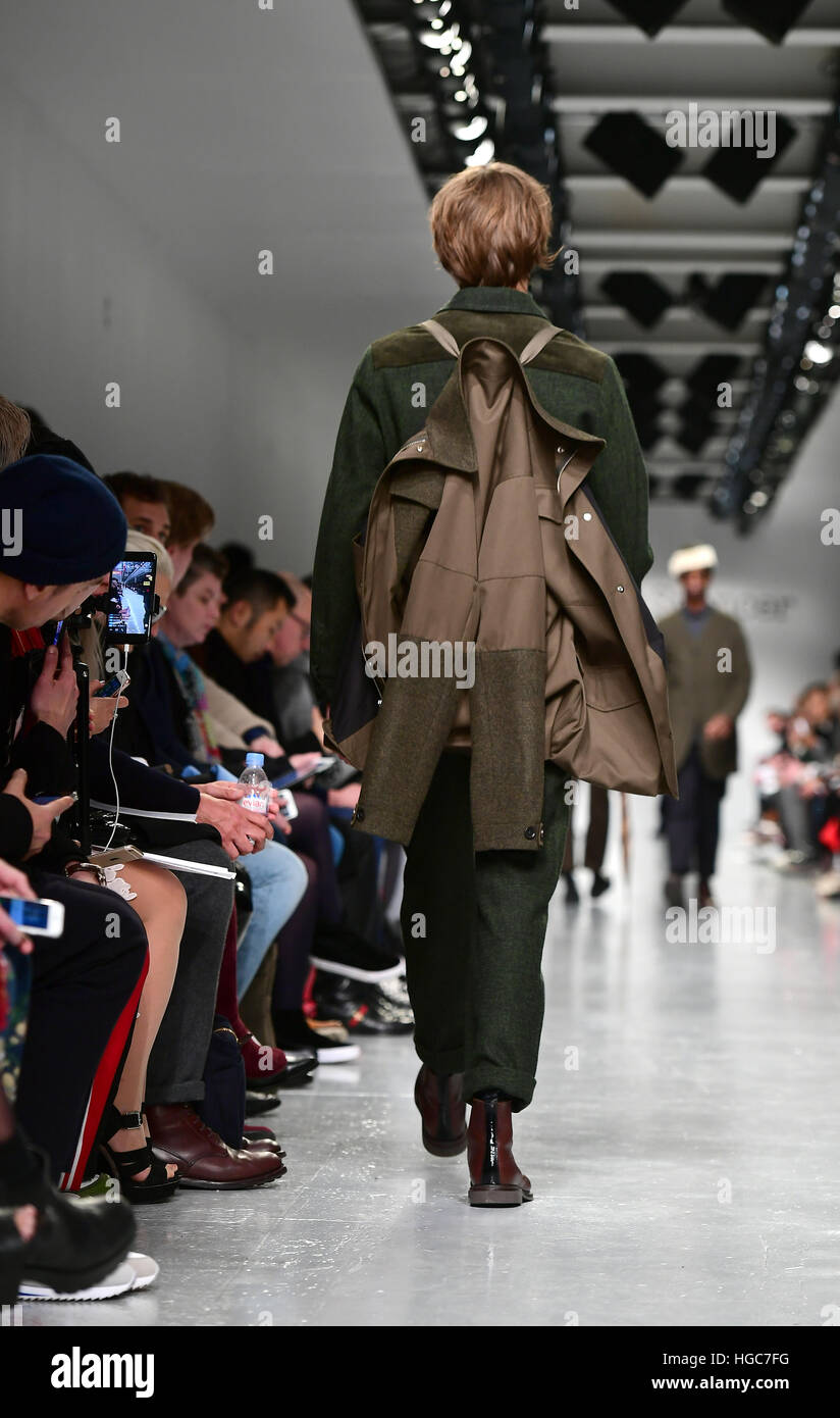 Models on the catwalk during the Oliver Spencer London Fashion Week Men ...