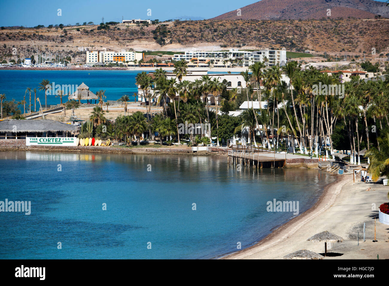 The Cortez Club and the beach, La Paz, Sea of Cortez, Baja California ...