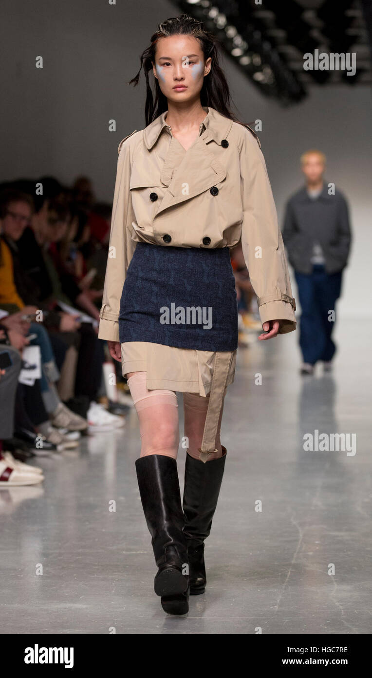 A model on the catwalk during the Casely-Hayford London Fashion Week ...