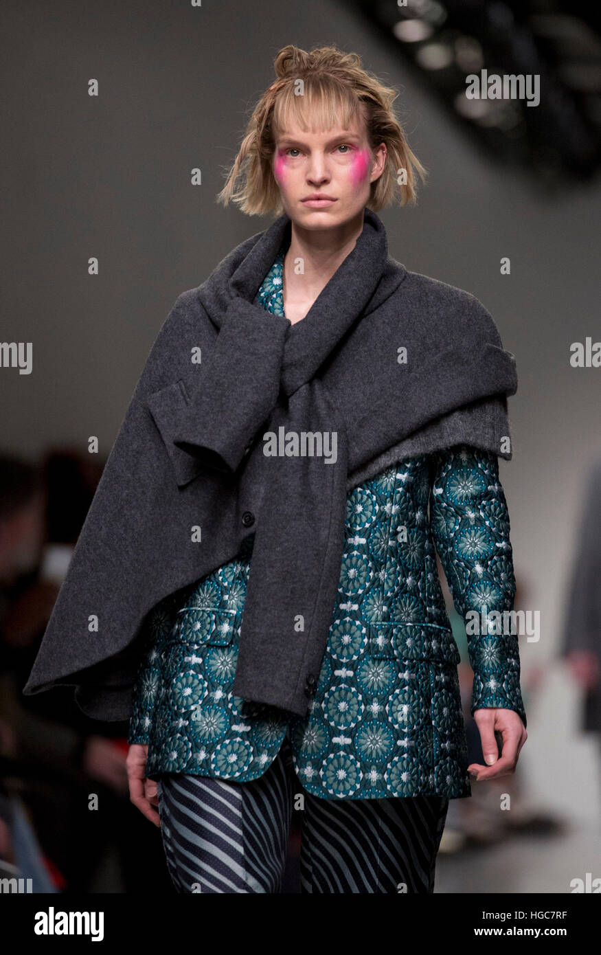 A model on the catwalk during the Casely-Hayford London Fashion Week ...