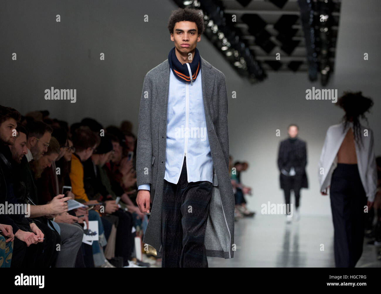 Models on the catwalk during the Casely-Hayford London Fashion Week Men ...