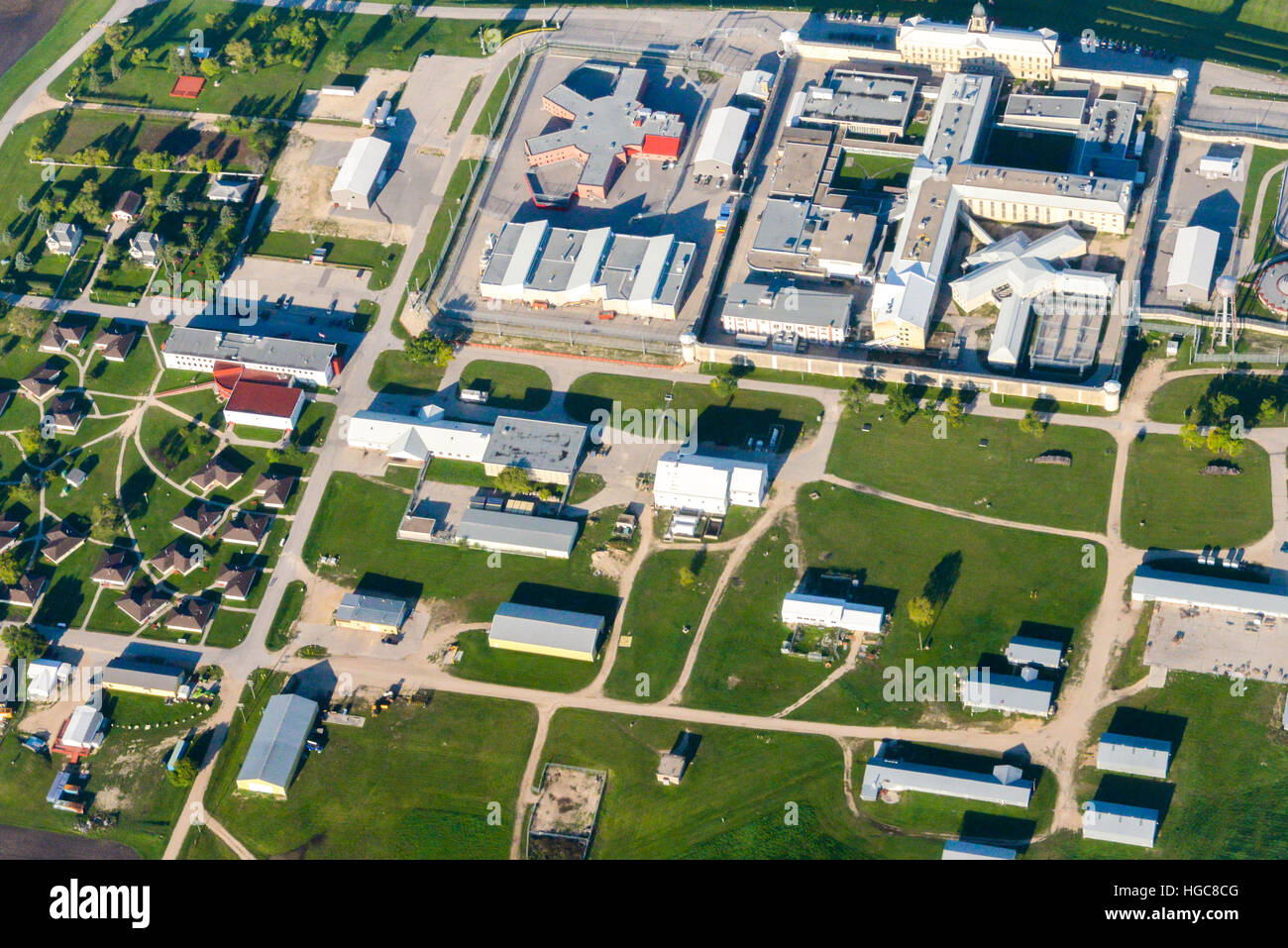 Aerial view at Edmonton city suburb. Edmonton city, Alberta province ...