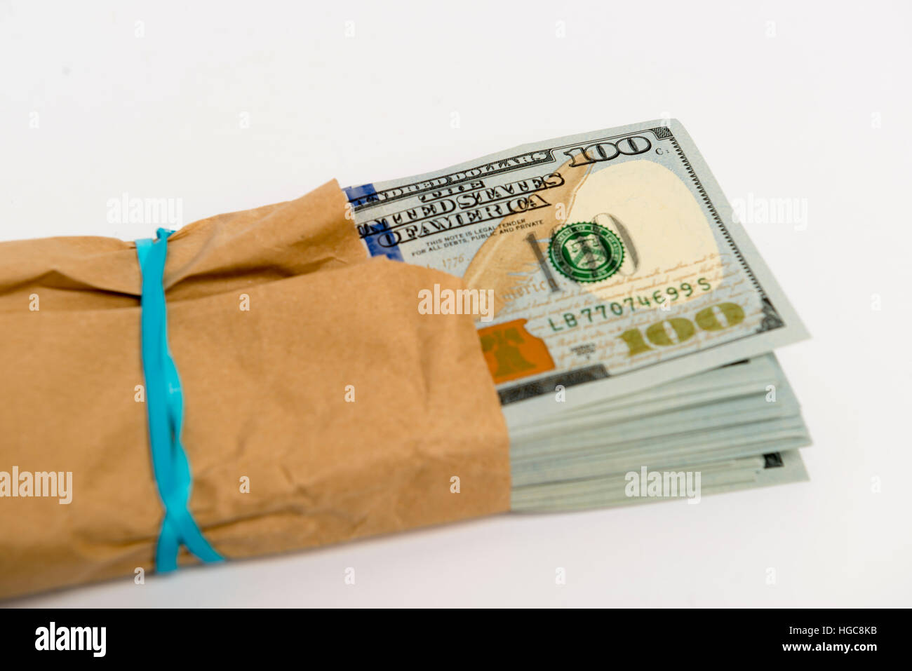 Stack of hundred dollar bills banknotes and envelope Stock Photo - Alamy