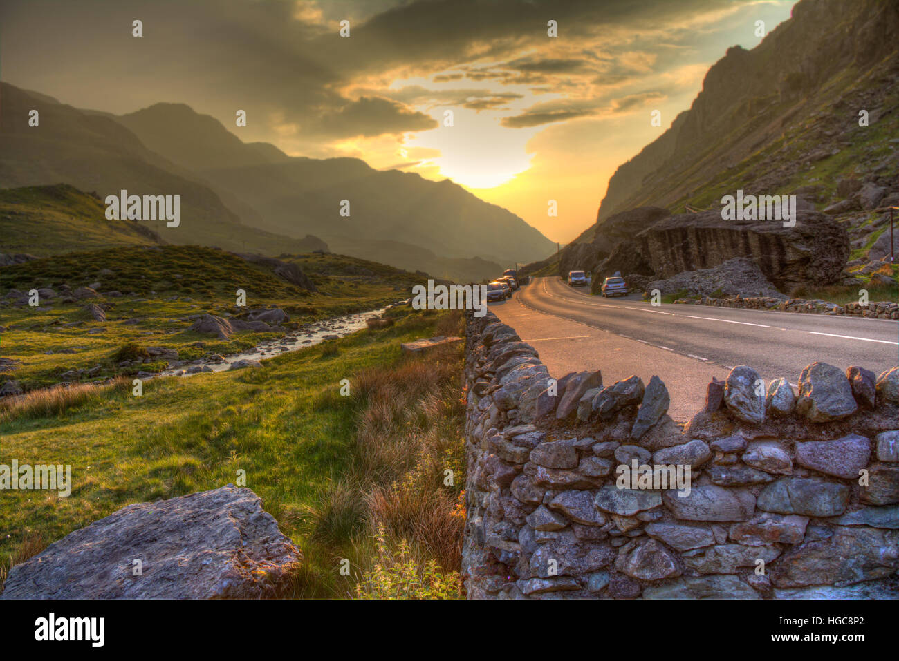 Llanberis Pass Sunset Stock Photo - Alamy