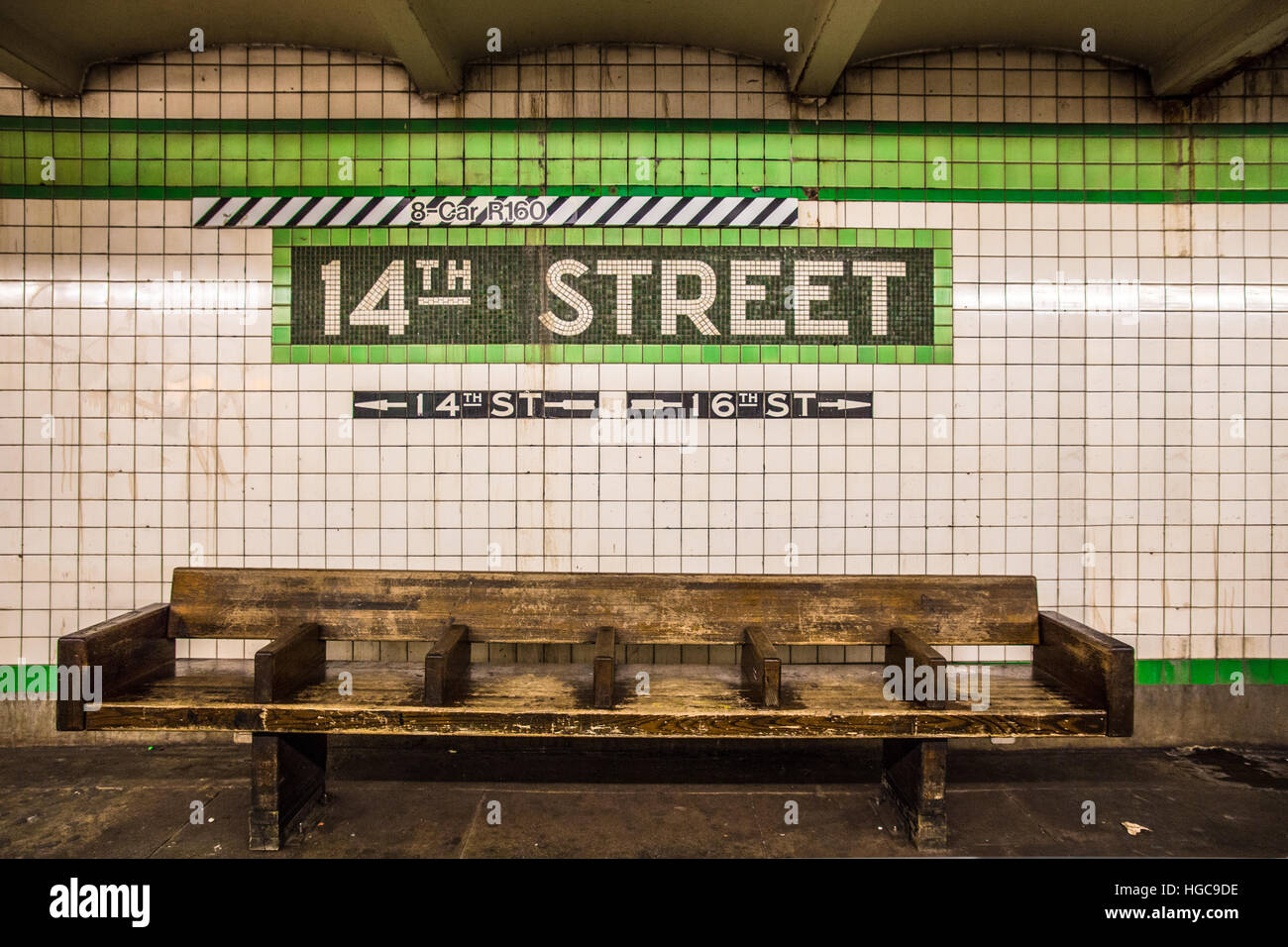 Vintage tile wall at New York City Subway station Stock Photo - Alamy