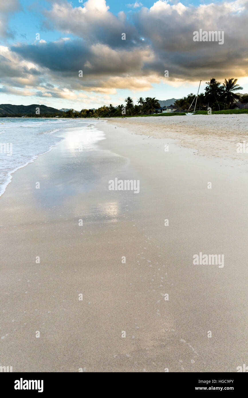 The white sands of Kailua Beach on the Island of Oahu, Hawaii Stock ...