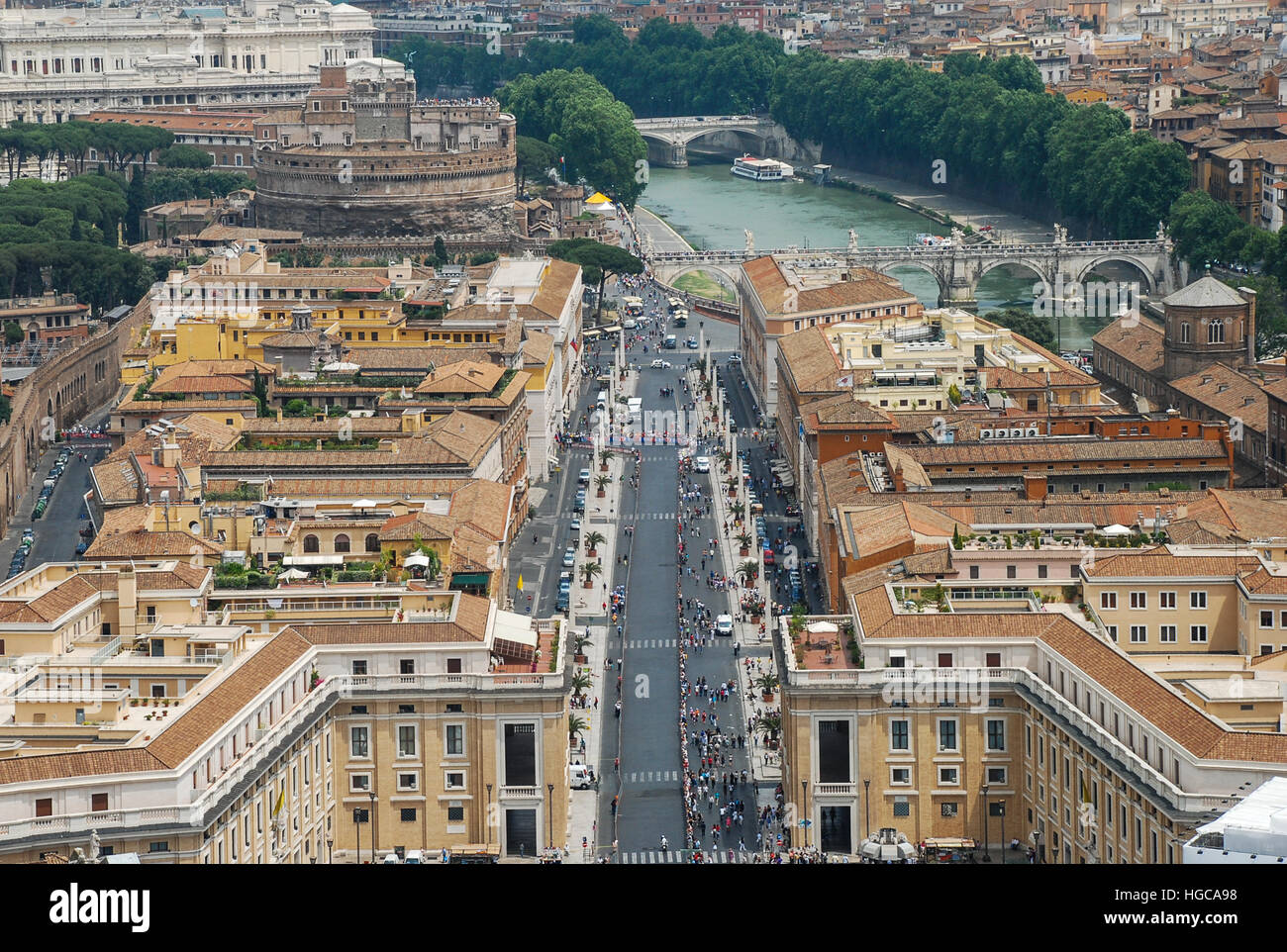Aerial view of the buildings and streets from the roof point of The ...