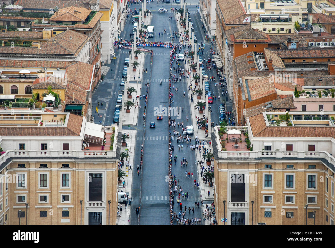 Aerial view of the buildings and streets from the roof point of The ...