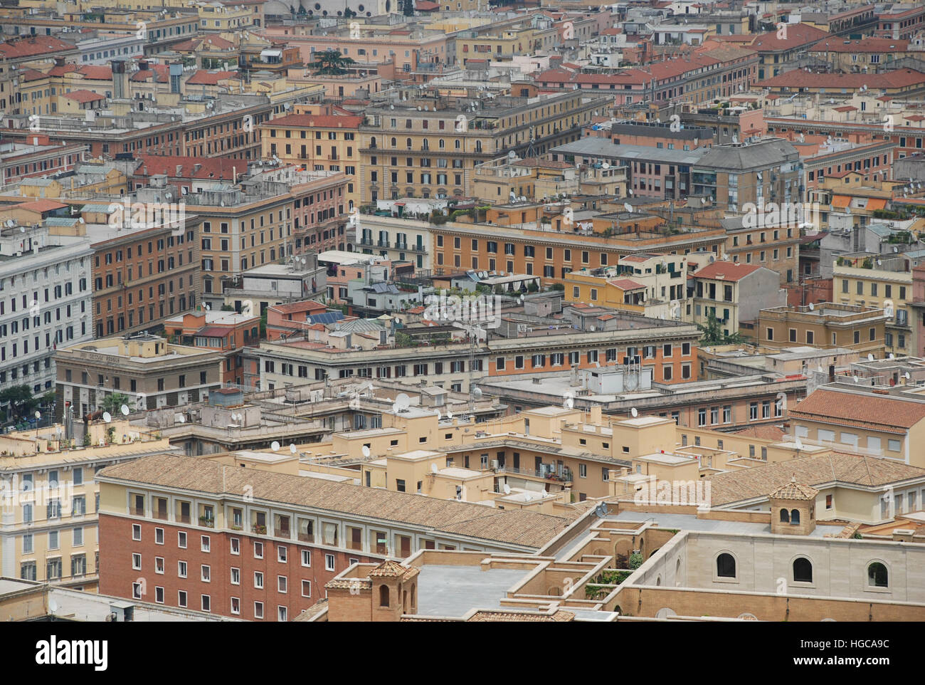 Aerial view of the buildings and streets from the roof point of The ...