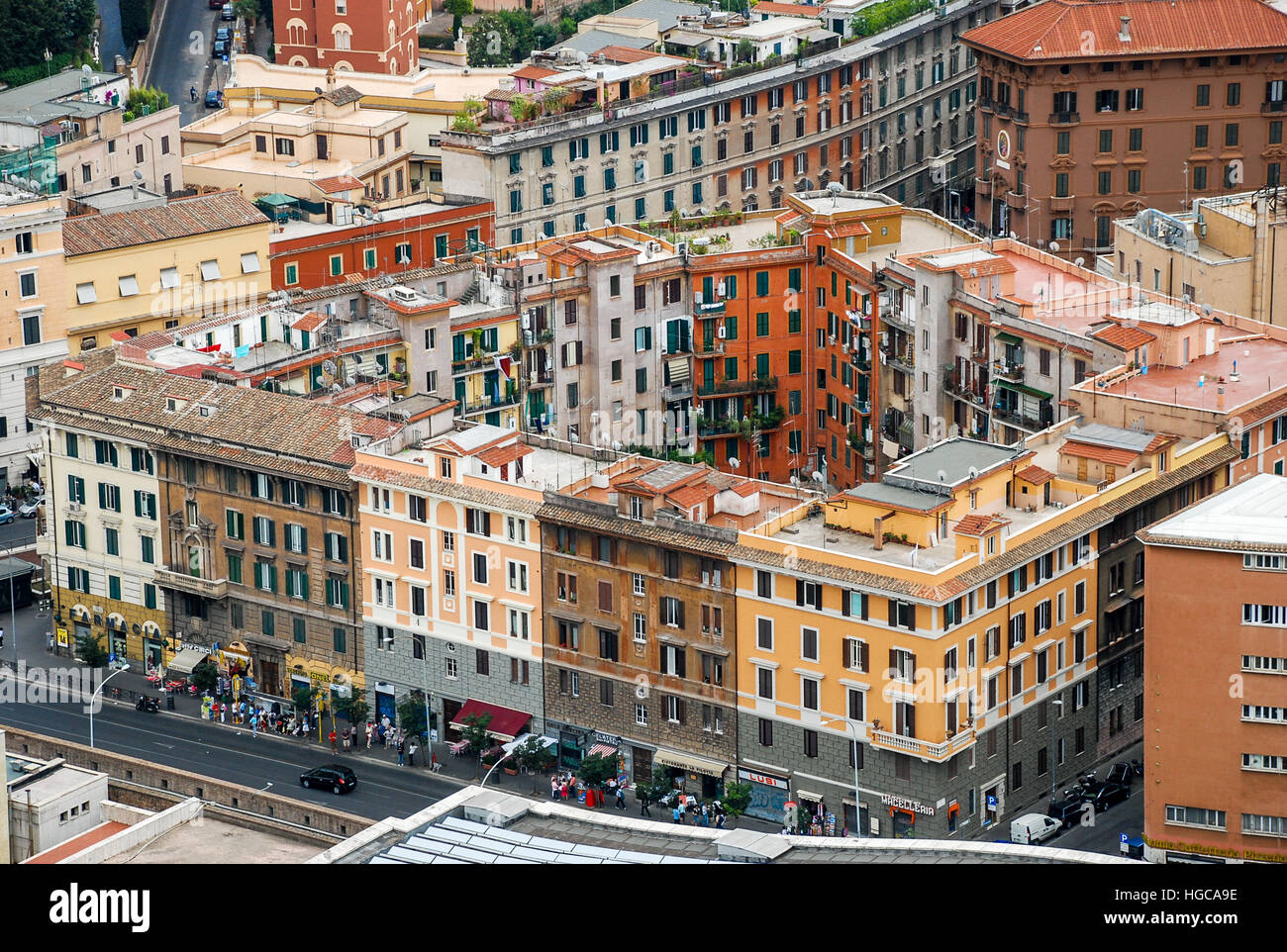 Aerial view of the buildings and streets from the roof point of The ...