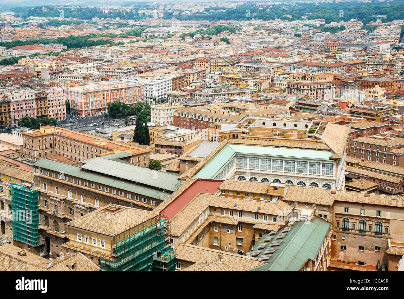 Aerial view of the buildings and streets from the roof point of The ...