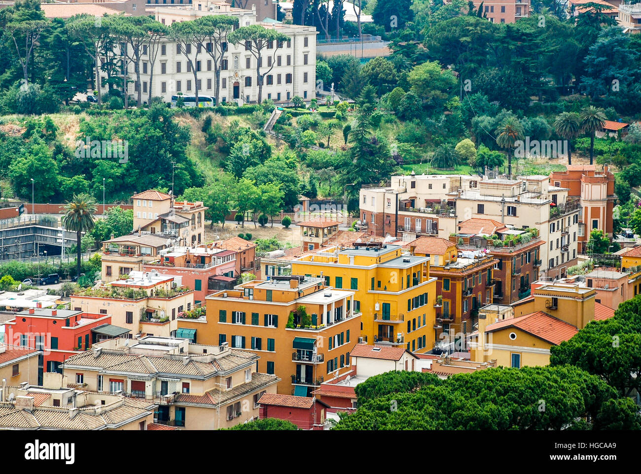 Aerial view of the buildings and streets from the roof point of The ...
