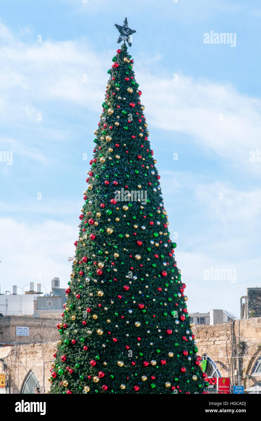 Large Christmas Tree in Jaffa, Israel Stock Photo - Alamy